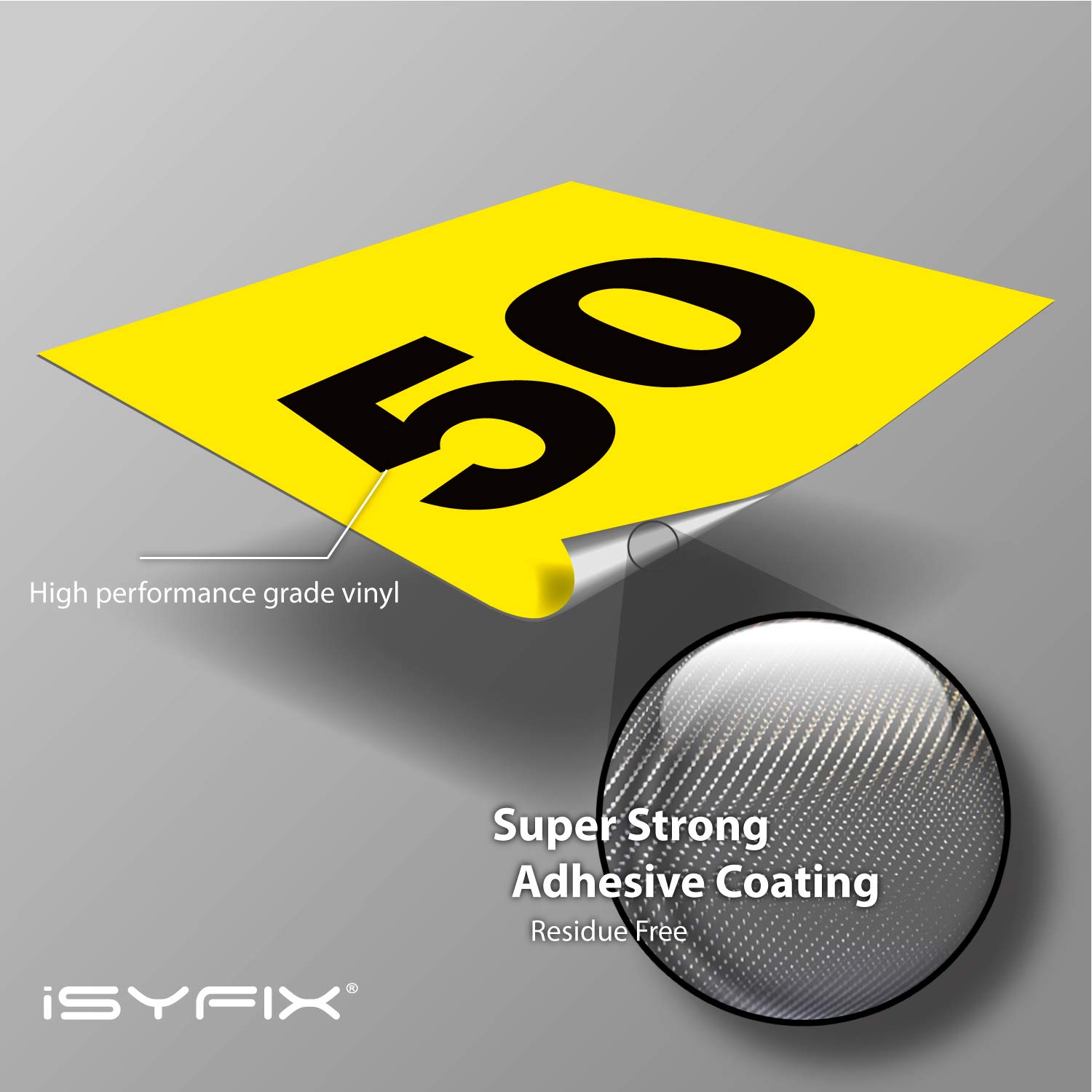 Snapklik.com : Yellow Consecutive Number Stickers 1 To 50, 4-inch, 1 ...