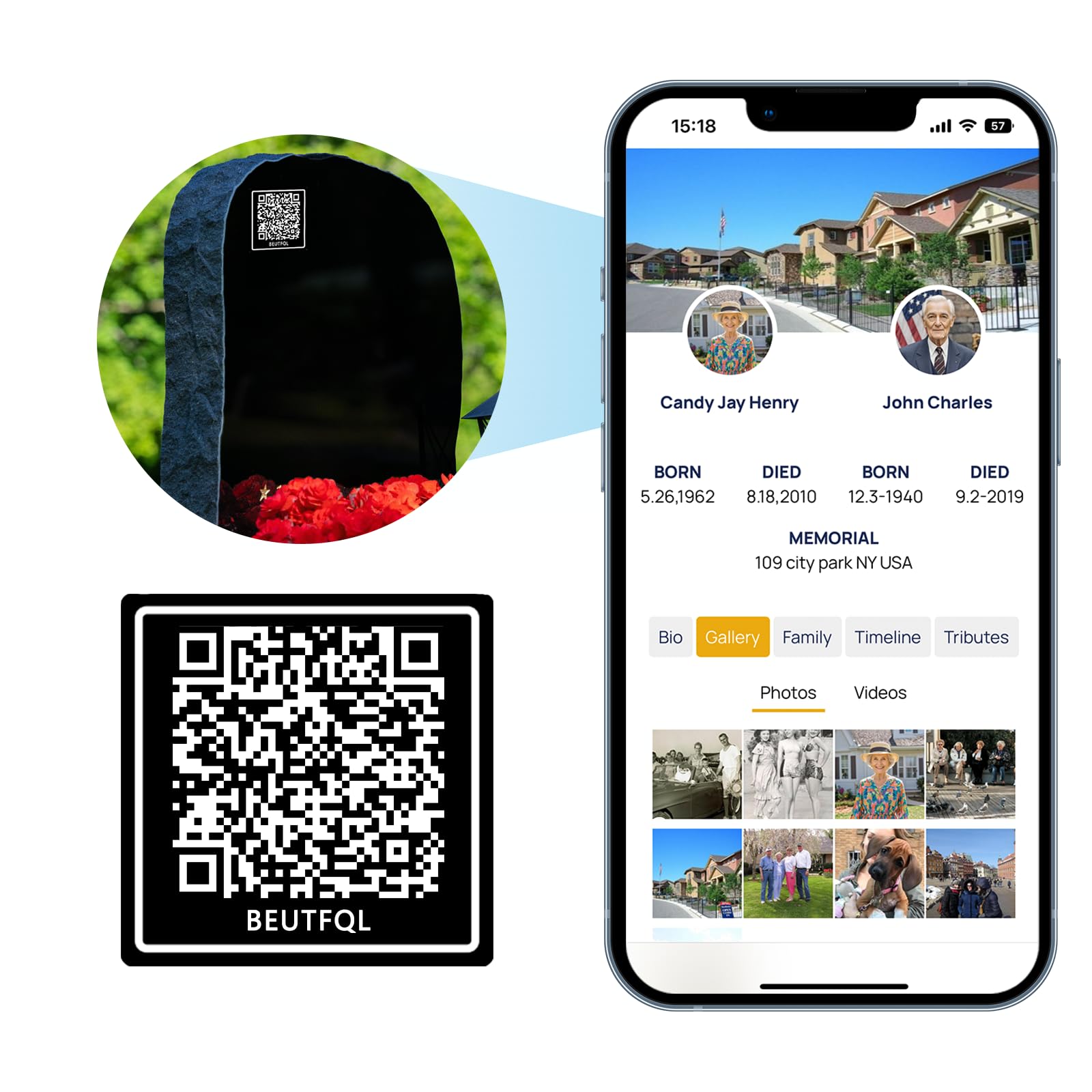 Amazon.com: BEUTFQL QR Memorial Webpage and QR Memorial Plaque for ...