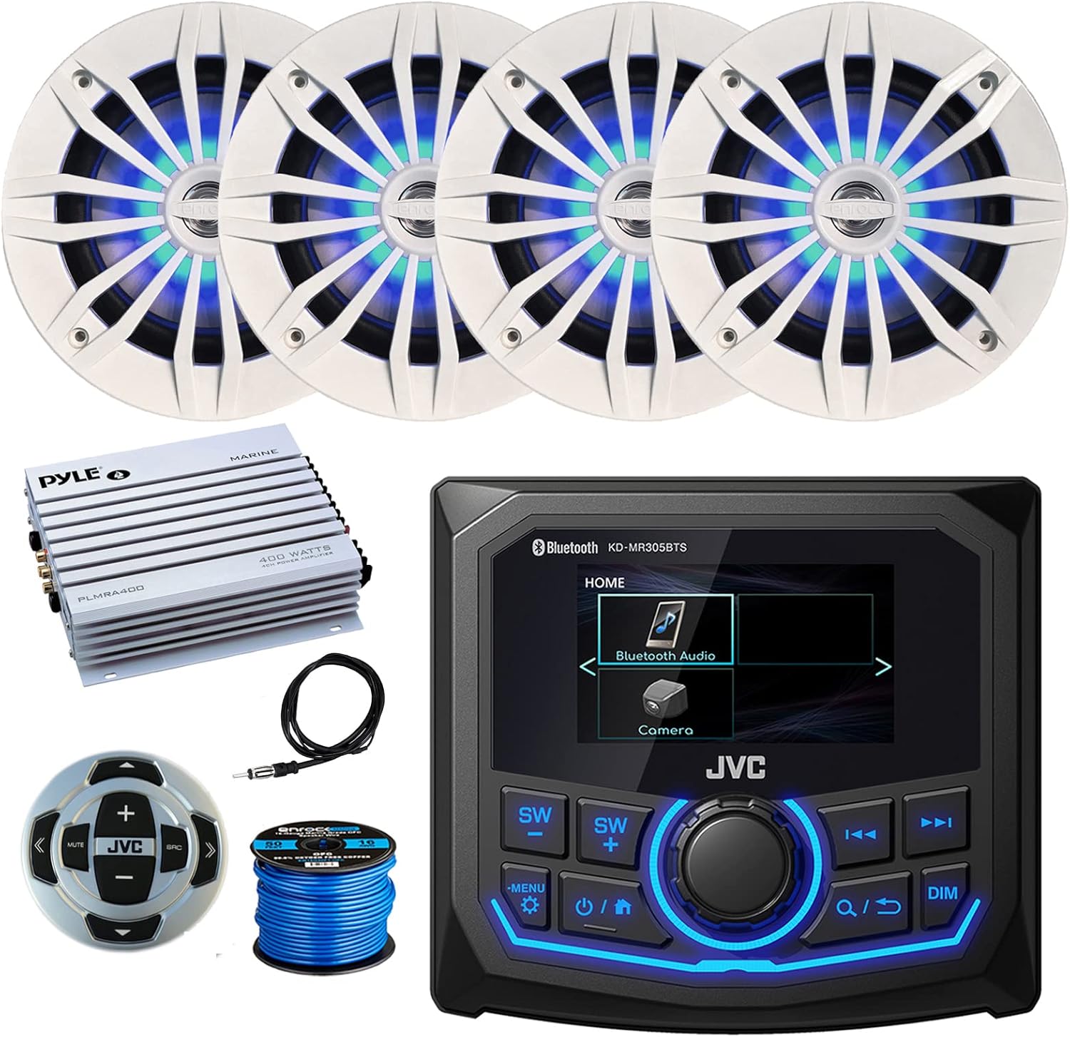 Amazon.com: JVC 2.7" LCD Marine Bluetooth AM/FM/WB Receiver with Remote ...