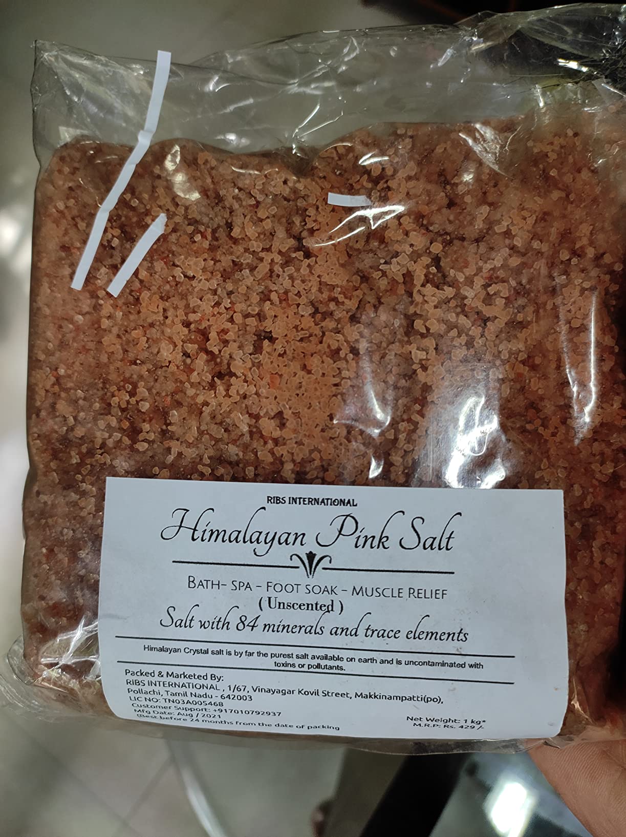 Buy RIBS INTERNATIONAL Pure Himalayan Pink bath Salt for Foot, Aching ...