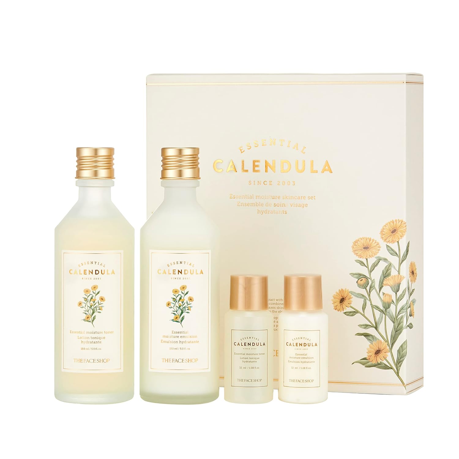 Amazon.com: The Face Shop Calendula Essential Skincare Set | Mild ...
