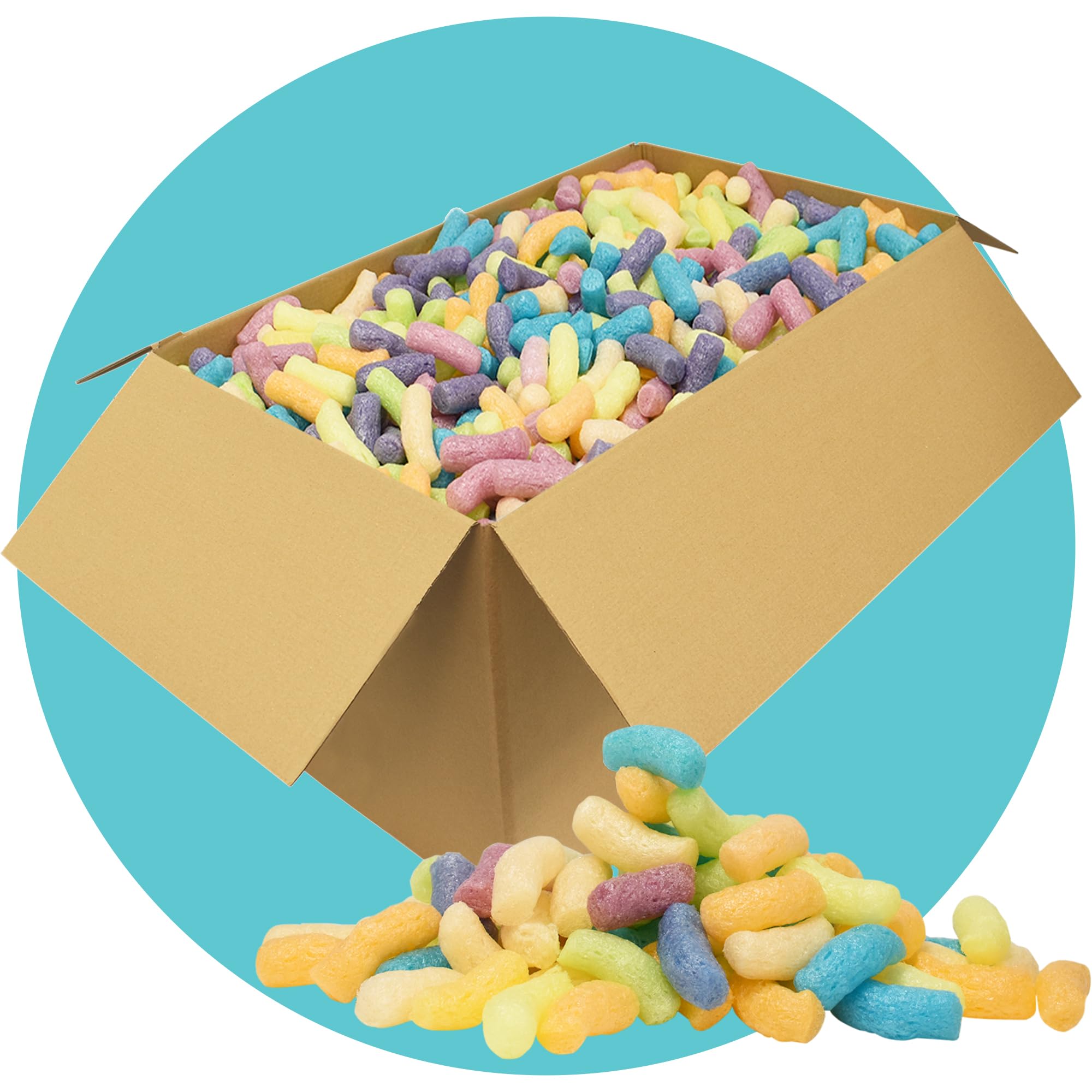Triplast MultiColour ECO Packing Peanuts (5 Cubic Ft) - Corn Starch ...