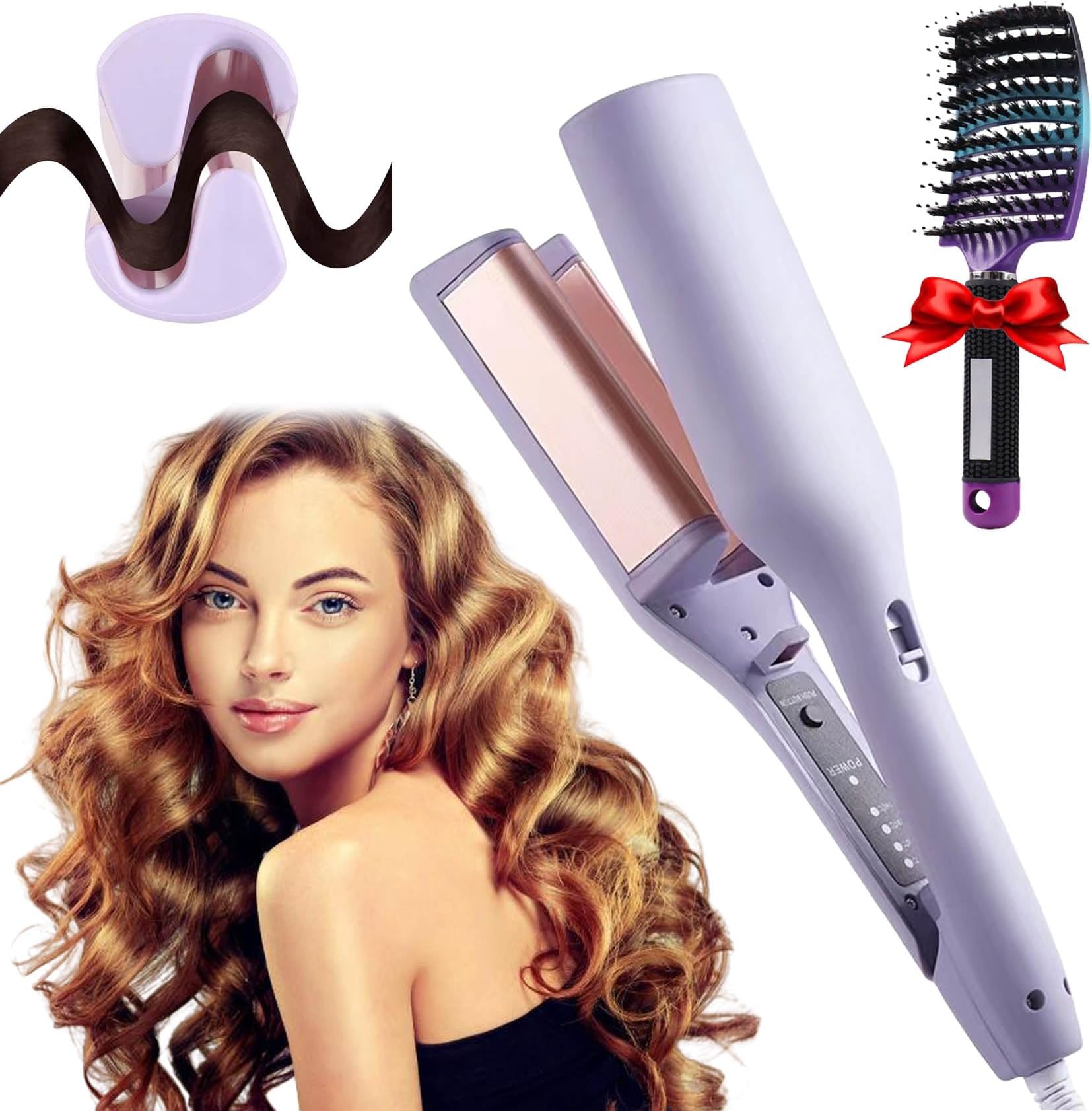 Amazon.com: Donpidd French Wave Curling Iron, 32mm Adjustable ...