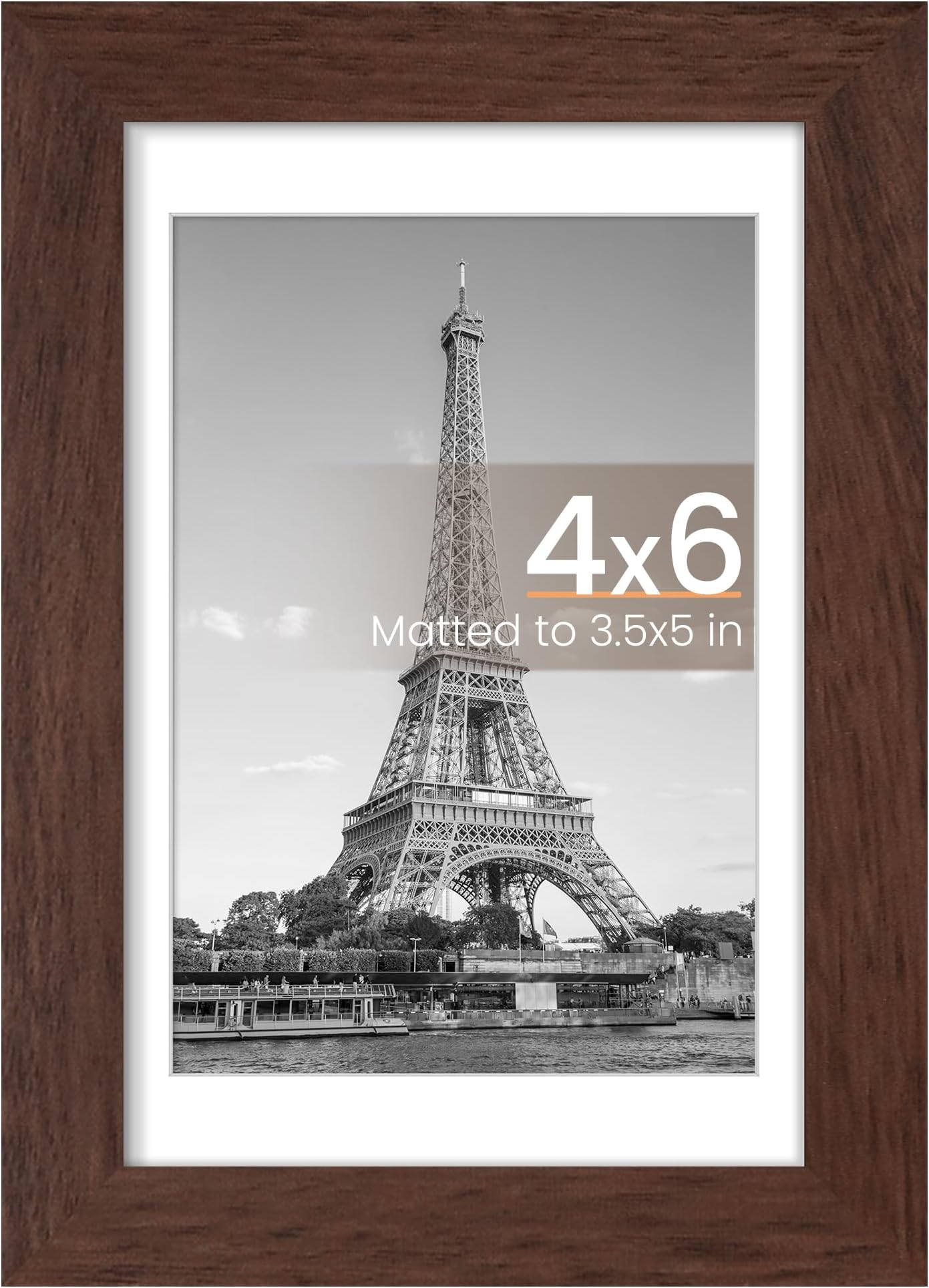 Amazon.com - PECULA 2 Pack 4x6 Picture Frame, Brown Picture Frame for ...