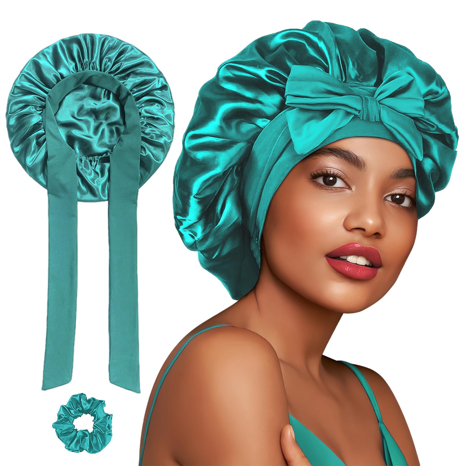 FOLAI Silk Bonnet, Satin Bonnet for Sleeping, 1 PCS Adjustable Silk ...