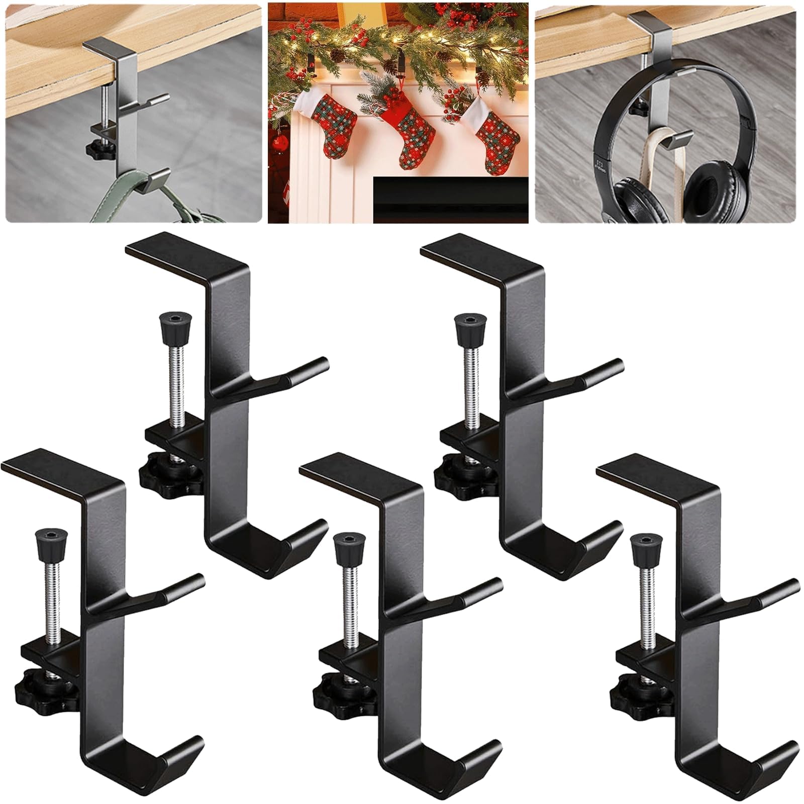 Amazon.com: 2 in 1 Garland and Stocking Hanger, No Drill Heavy Duty ...