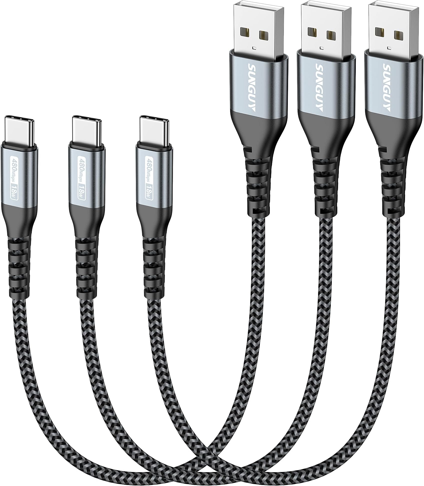 Amazon.com: JXMOX Short USB C Cable (1ft 3-Pack), USB A to Type-C ...