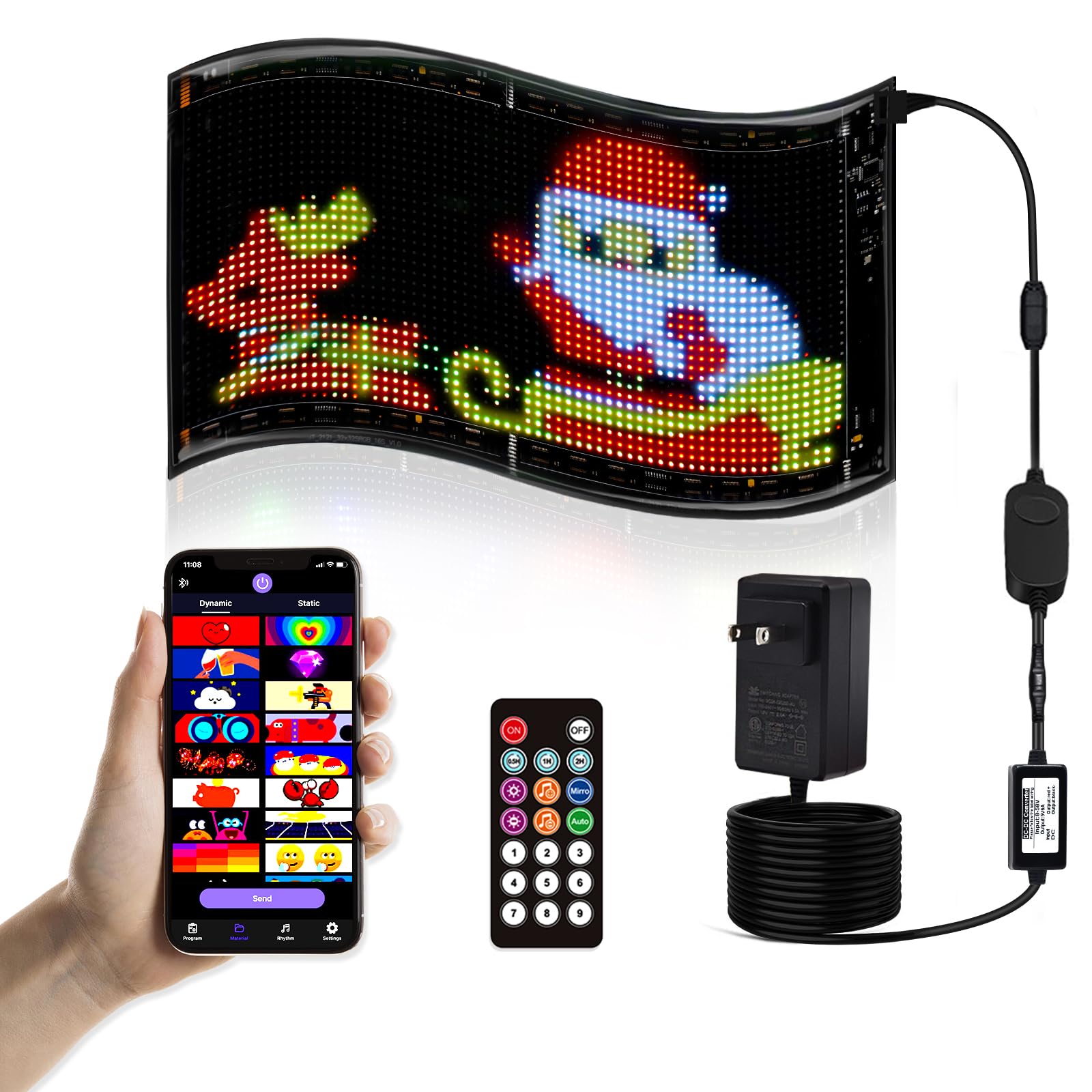 Led Sign For Car Light Sign For Car Programmable Flexible LED Matrix ...