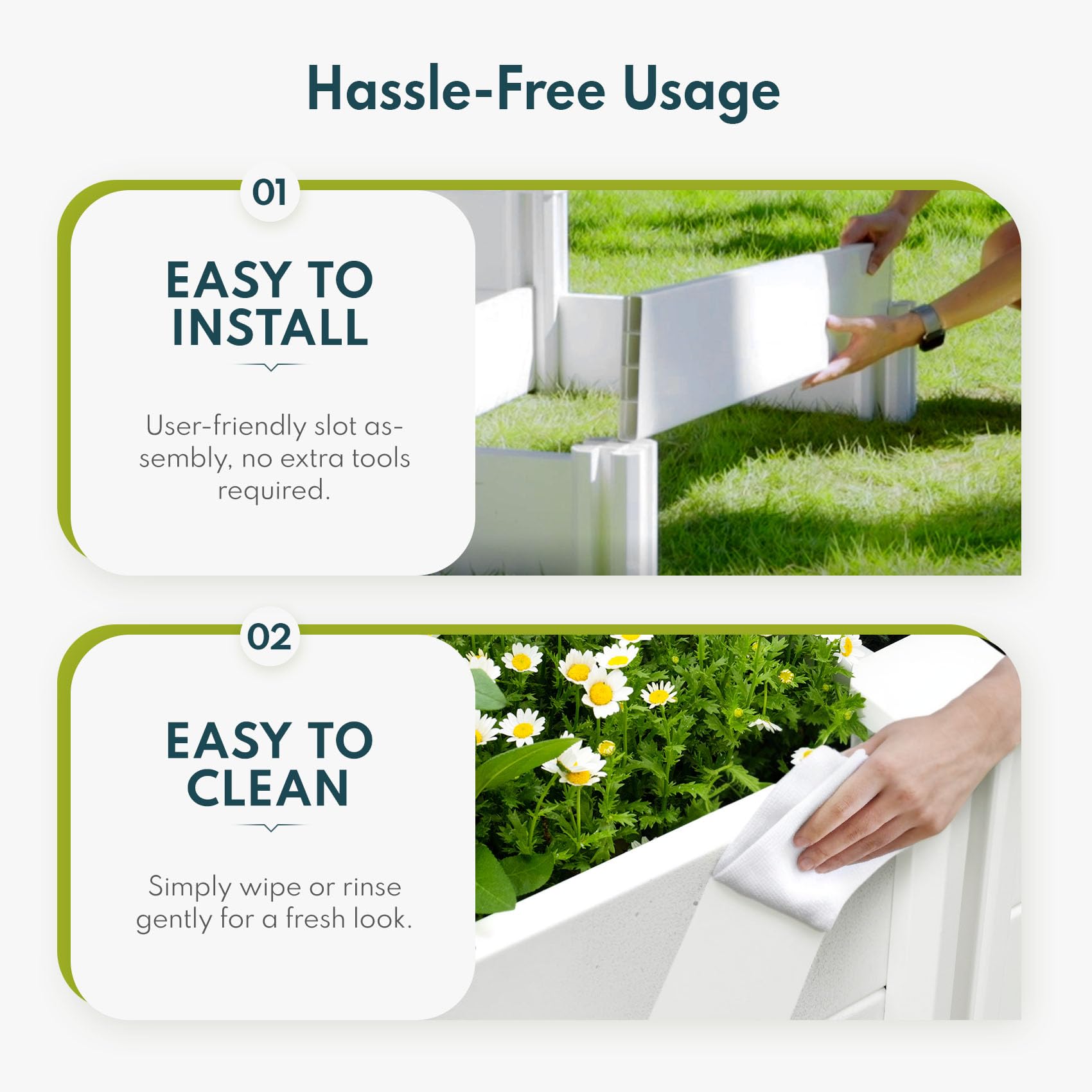 PASAMIC 3-Tier Raised Garden Bed, Vinyl Planter Boxes Outdoor, Raised ...