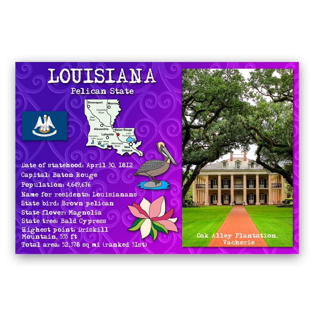 Louisiana Postcard Printable LOUISIANA TRAVEL POSTER Postcard Set Of