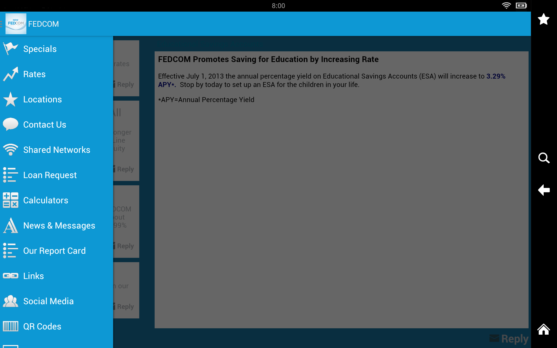 Aplicación FEDCOM Credit Union Mobile en Amazon Appstore