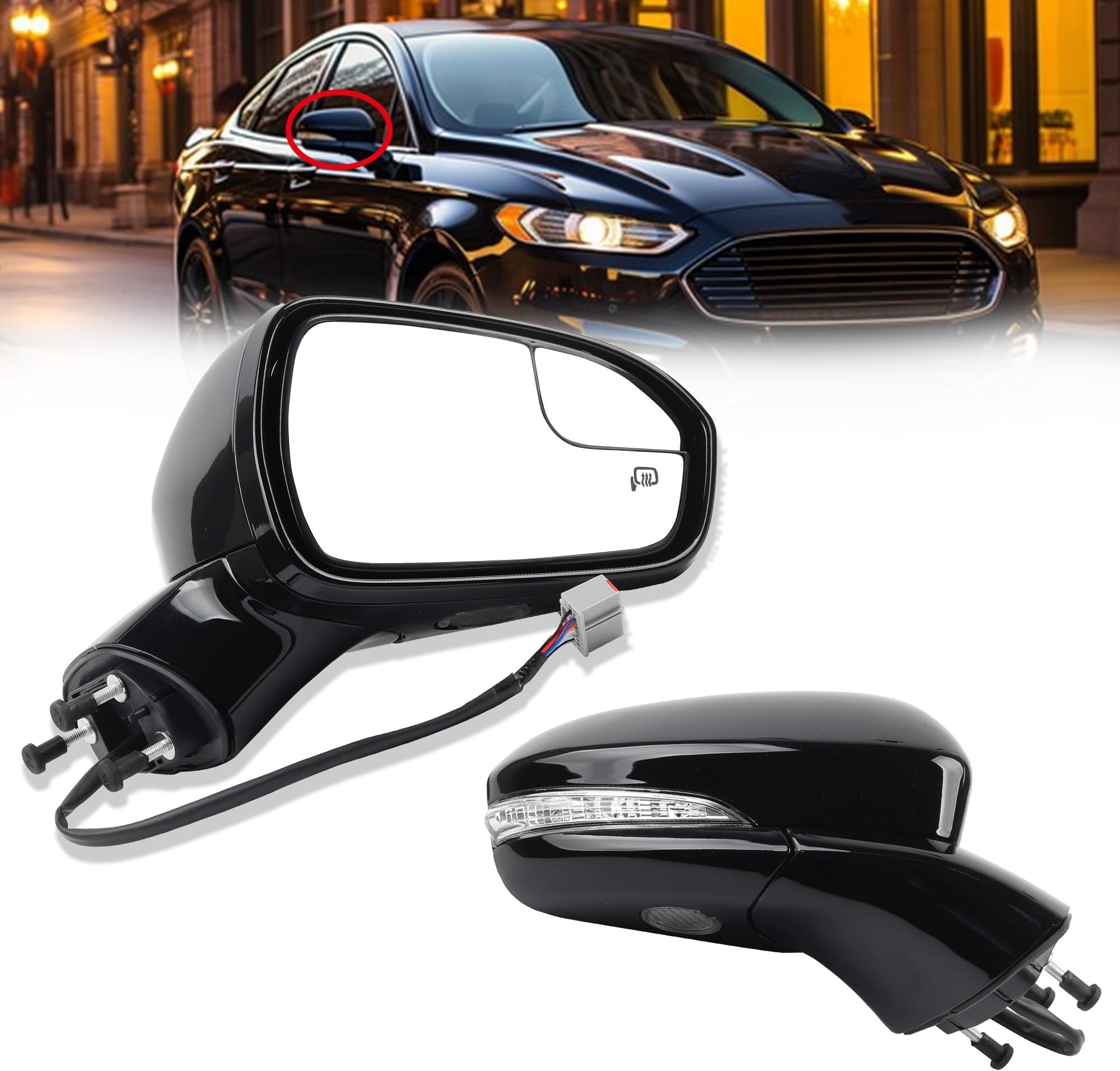 Amazon.com: LOIYLLEN Right Passenger Side Rear View Mirror Replacement ...