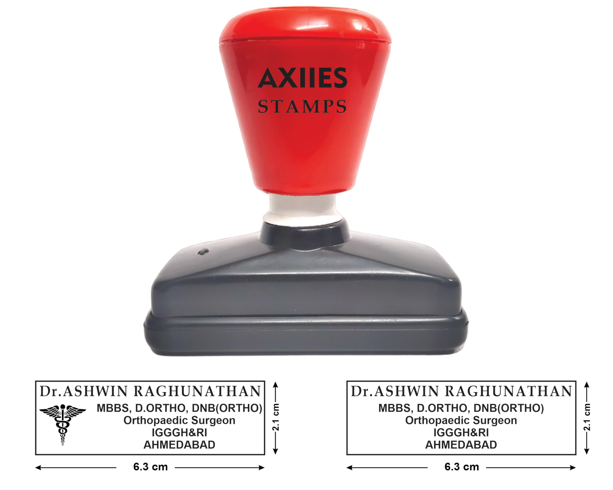 AXIIES Self Ink/Pre Ink Stamp Doctor Stamp Customized Rectangle Rubber ...