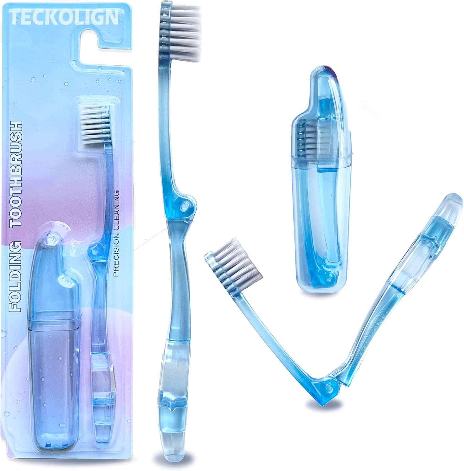 Amazon.com: Teckolign Folding Toothbrush with Case - Travel Size ...
