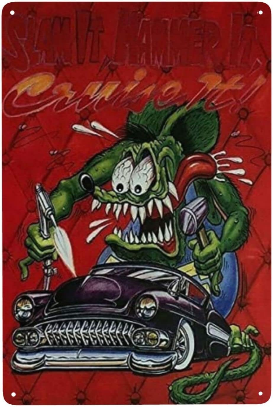 Amazon.com : Rat Garage, Retro Metal Plaque Tin Sign Vintage Man Cave ...