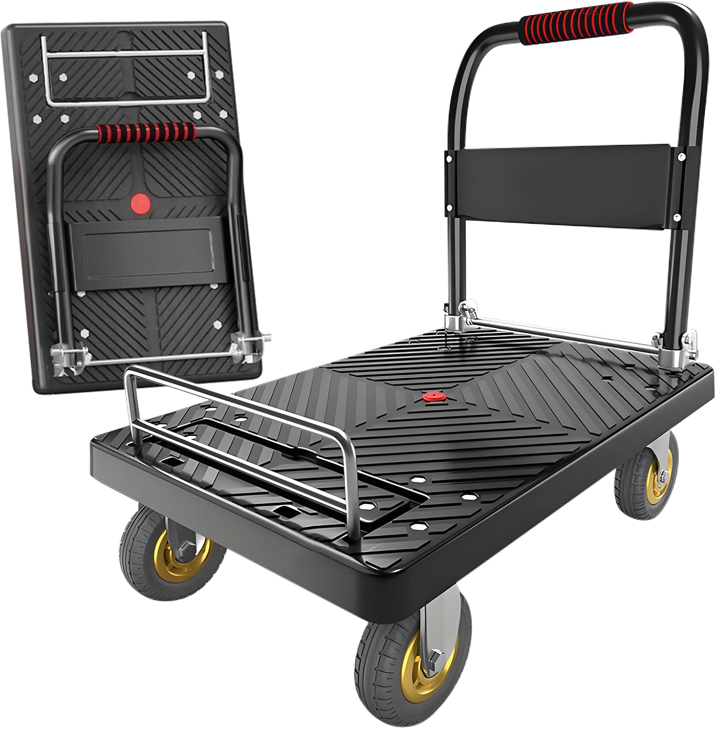 Amazon.com: Heavy Duty Push Cart Dolly Folding Hand Truck Trolly Cart ...