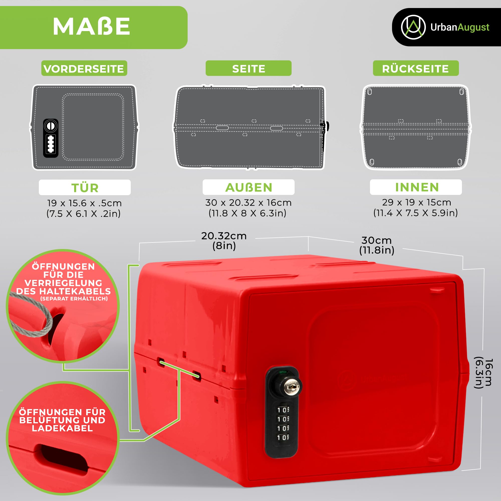 Snapklik.com : Urban August Dual Combination & Keyed Lockbox - Lockable ...