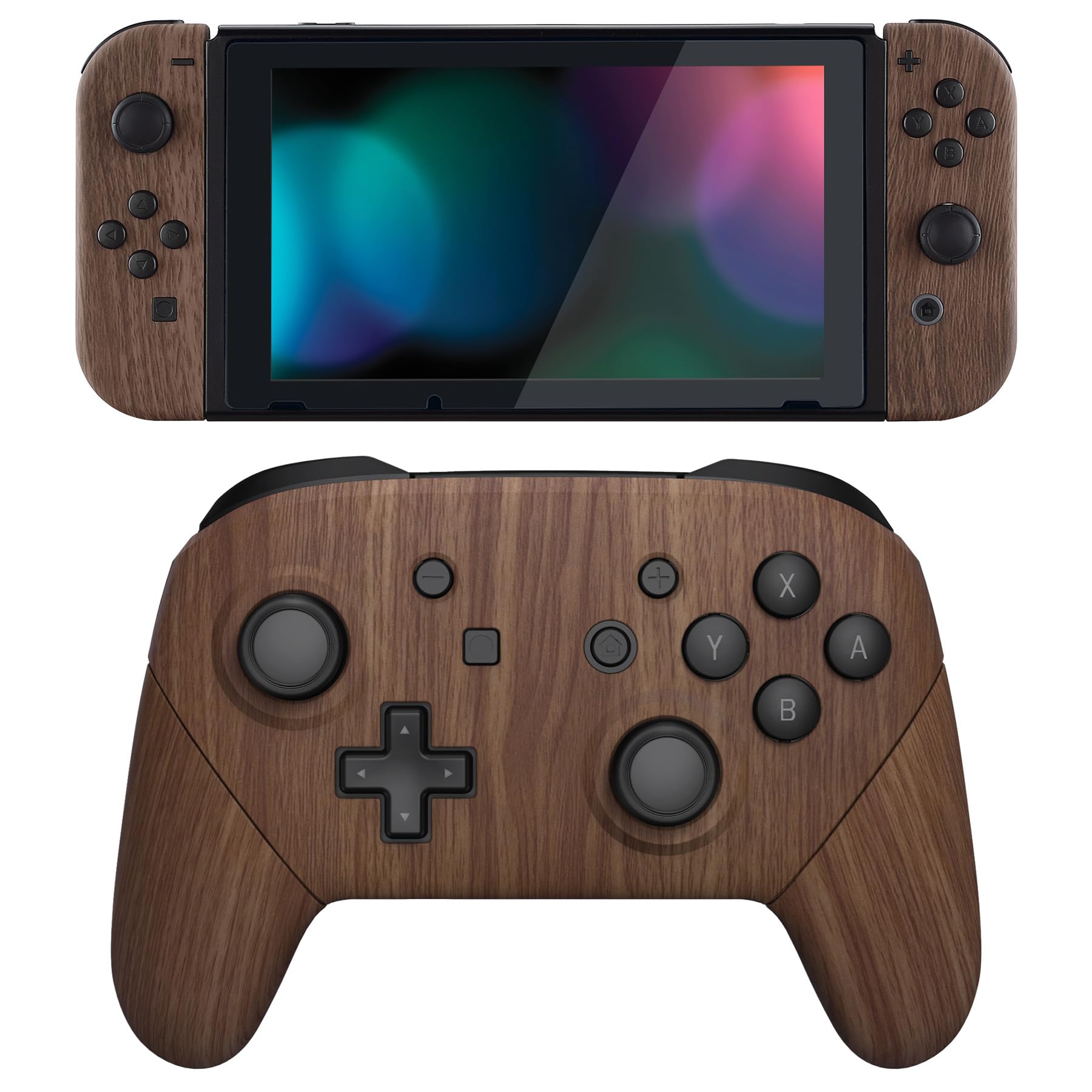 Amazon.com: eXtremeRate Wood Grain Custom Shell for Nintendo Switch ...