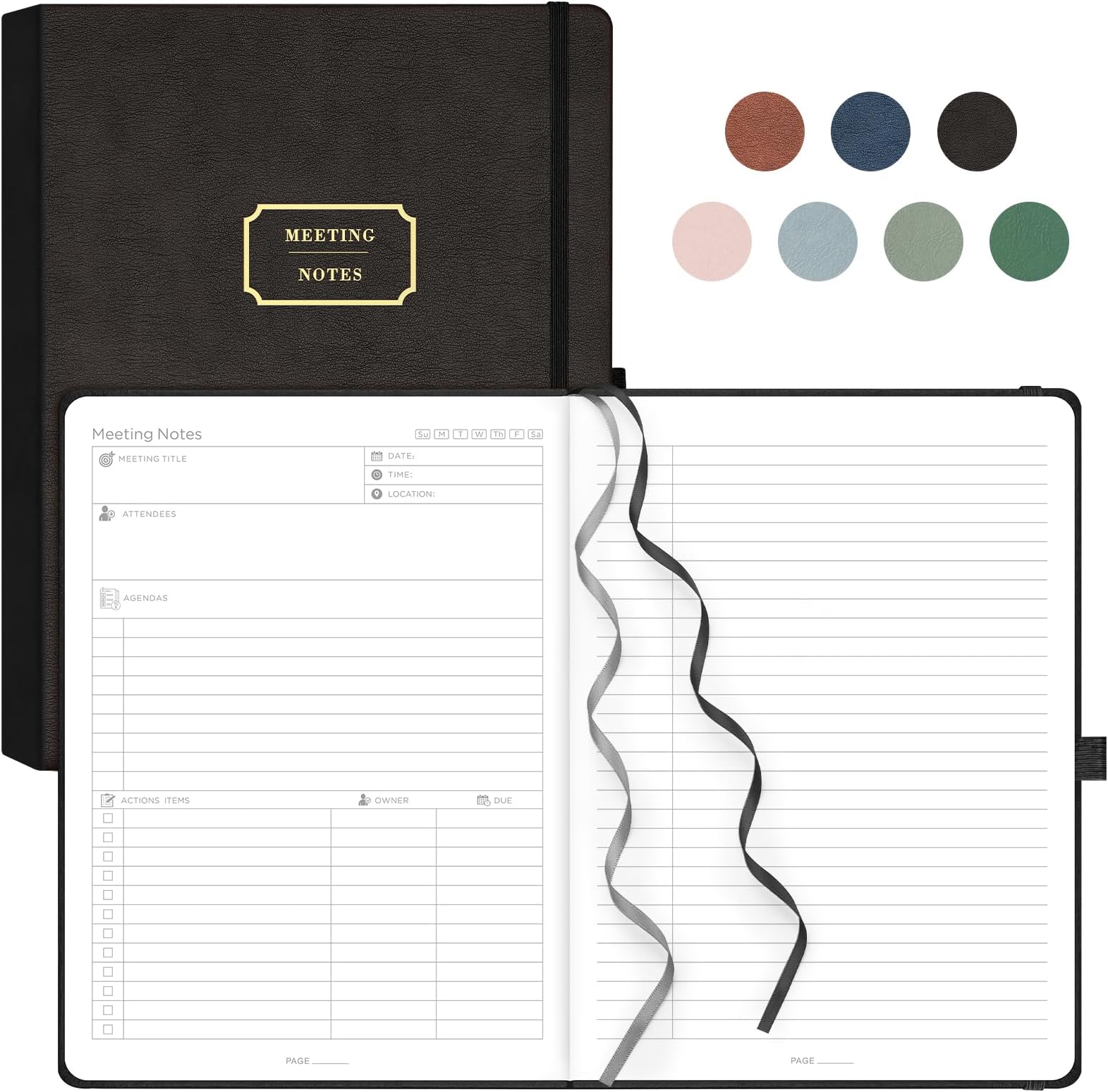 Amazon.com : EMSHOI Meeting Notebook for Work with Action Items - 320 ...