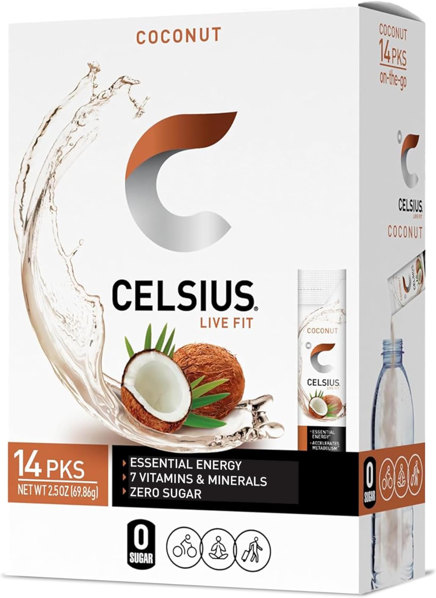 Amazon.com : CELSIUS On-the-Go Powder Stick Packs, Zero Sugar,Coconut ...