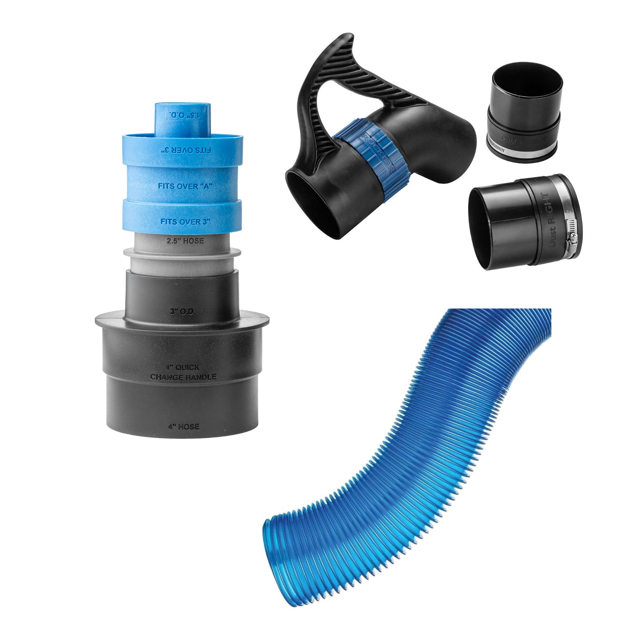 Rockler Dust Collection Kit: Dust Right 3-Piece Stacking Port Adapter ...