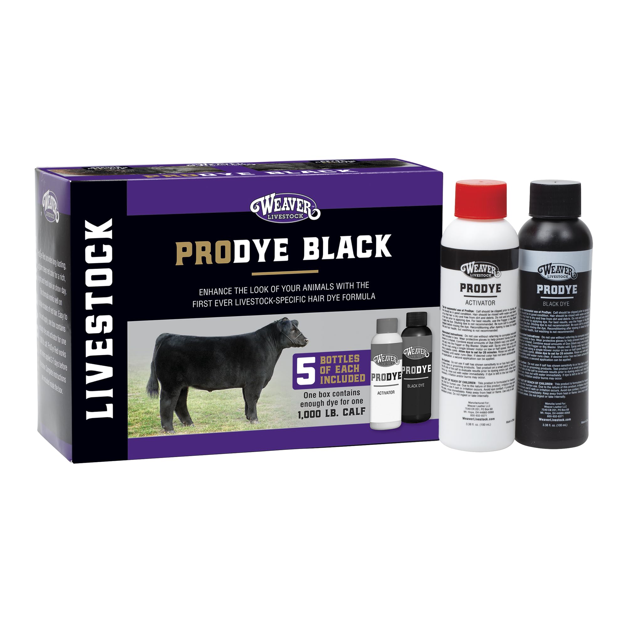 Buy Weaver Livestock ProDye Deep Black Hair Dye for Show Cattle & Sheep ...