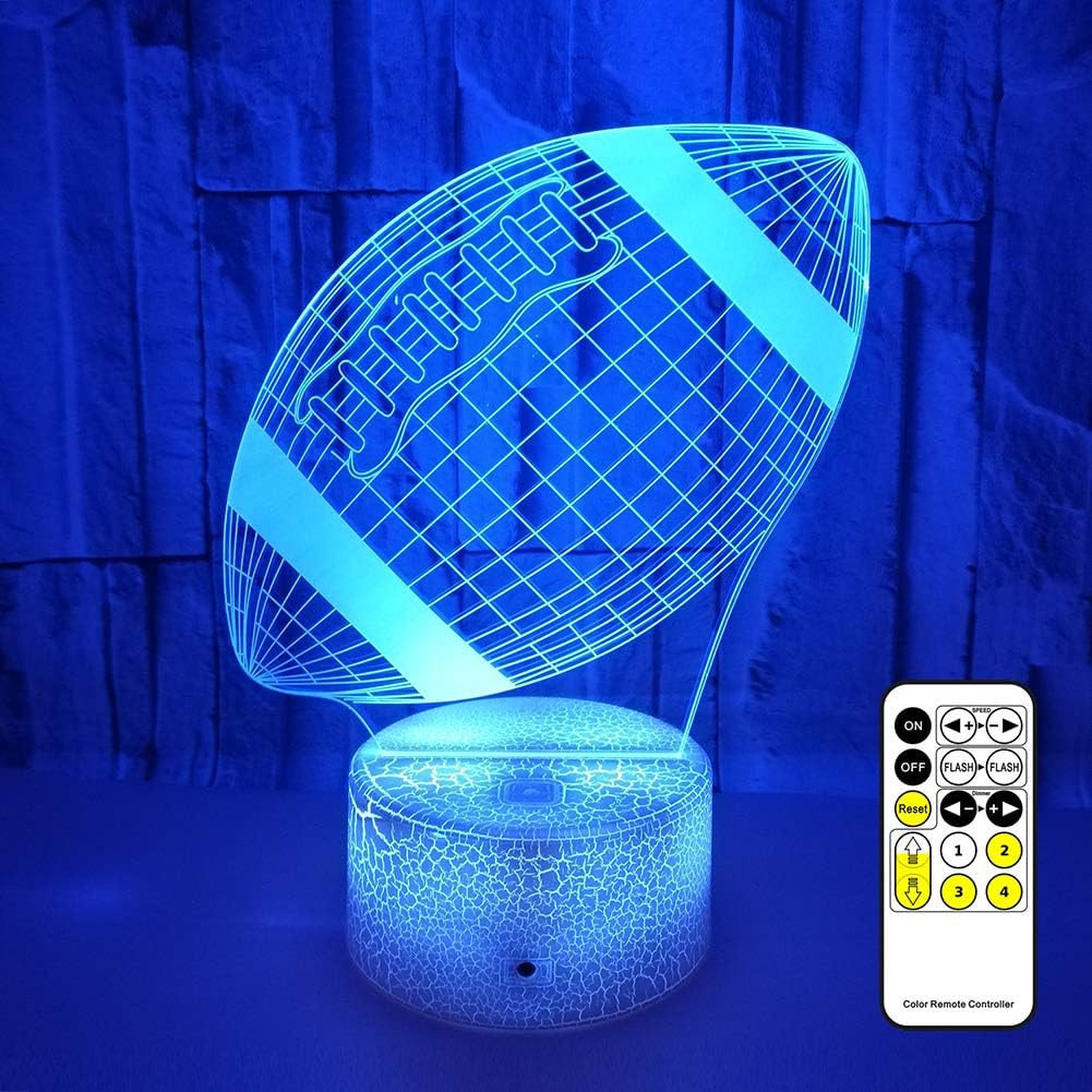Amazon.com: ZoyinGifts 3D Soccer Night Lights Illusion LED Lamps Remote ...