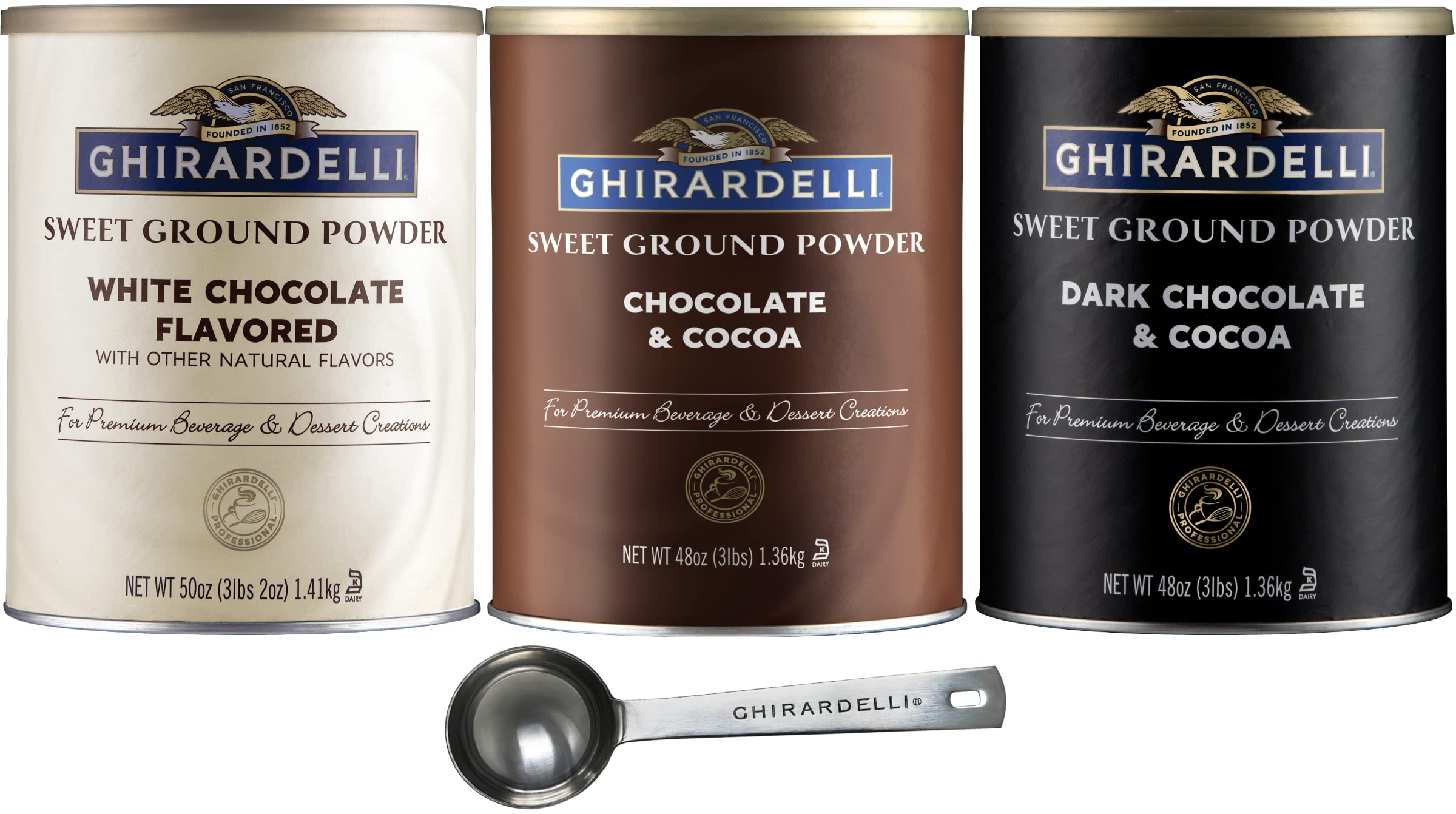 Amazon.com : Ghirardelli Sweet Ground Premium Powder 3 Flavor Variety ...