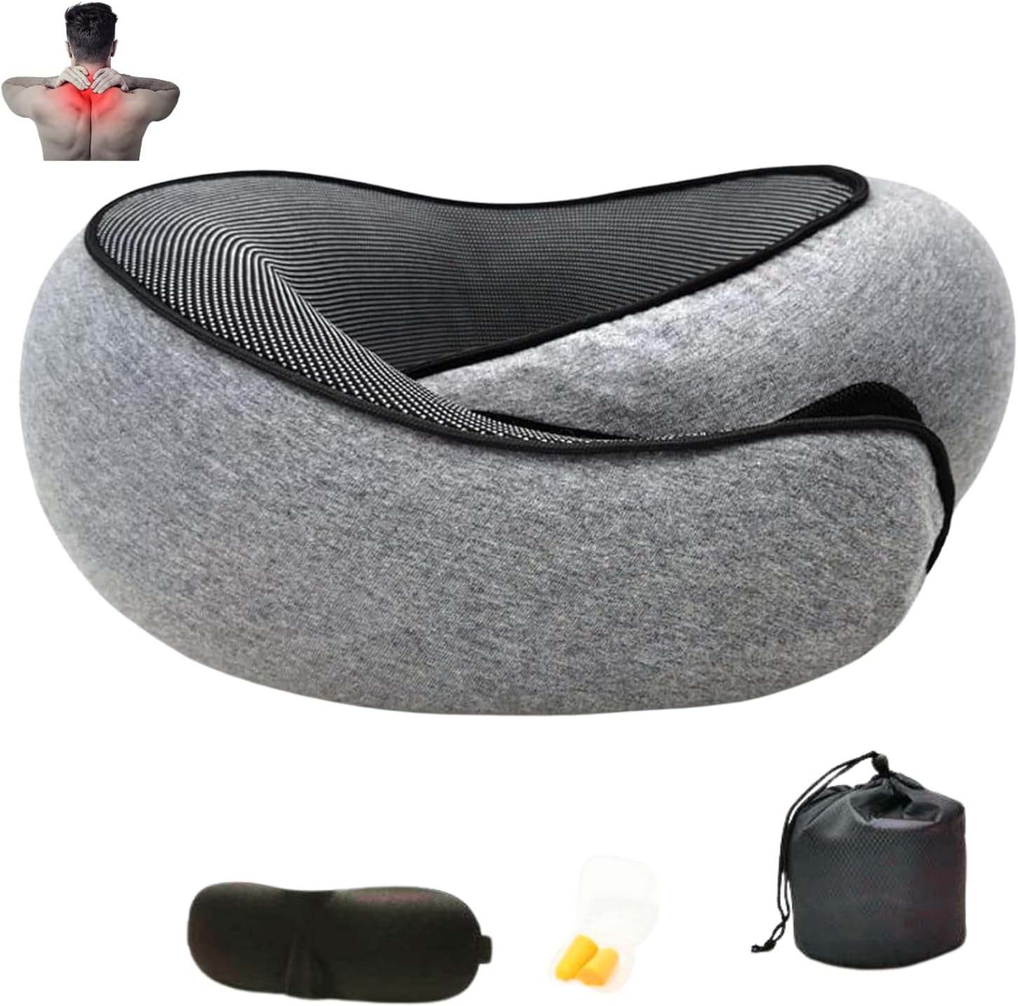 Amazon.com: Travel Pillow for Airplane, 100% Memory Foam Neck Pillow ...