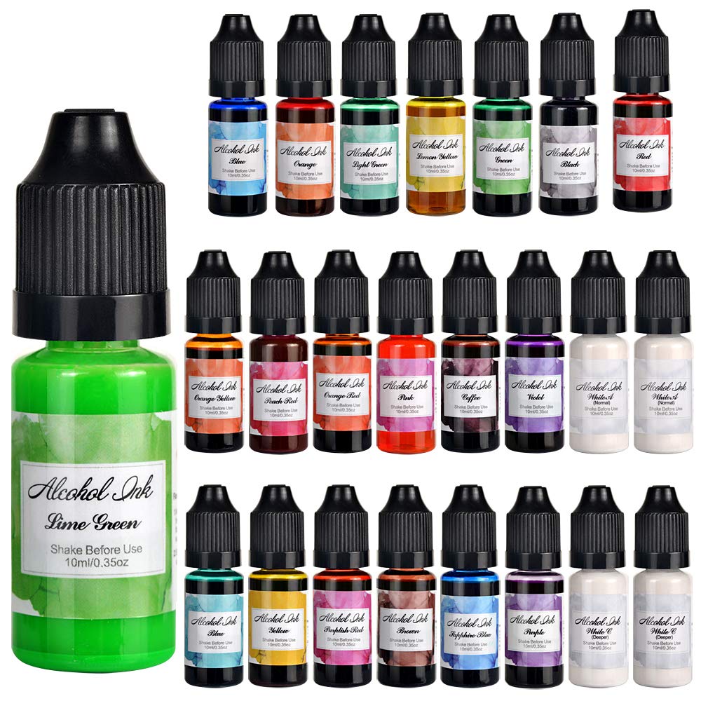 Buy SupResin Alcohol Ink Set, 24 Bottles Alcohol-Based Inks Each 0.35oz ...