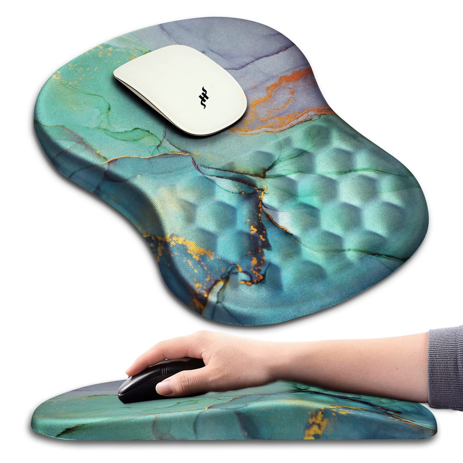 Amazon.com: Hokafenle Ergonomic Mouse Pad Wrist Support with Massage ...