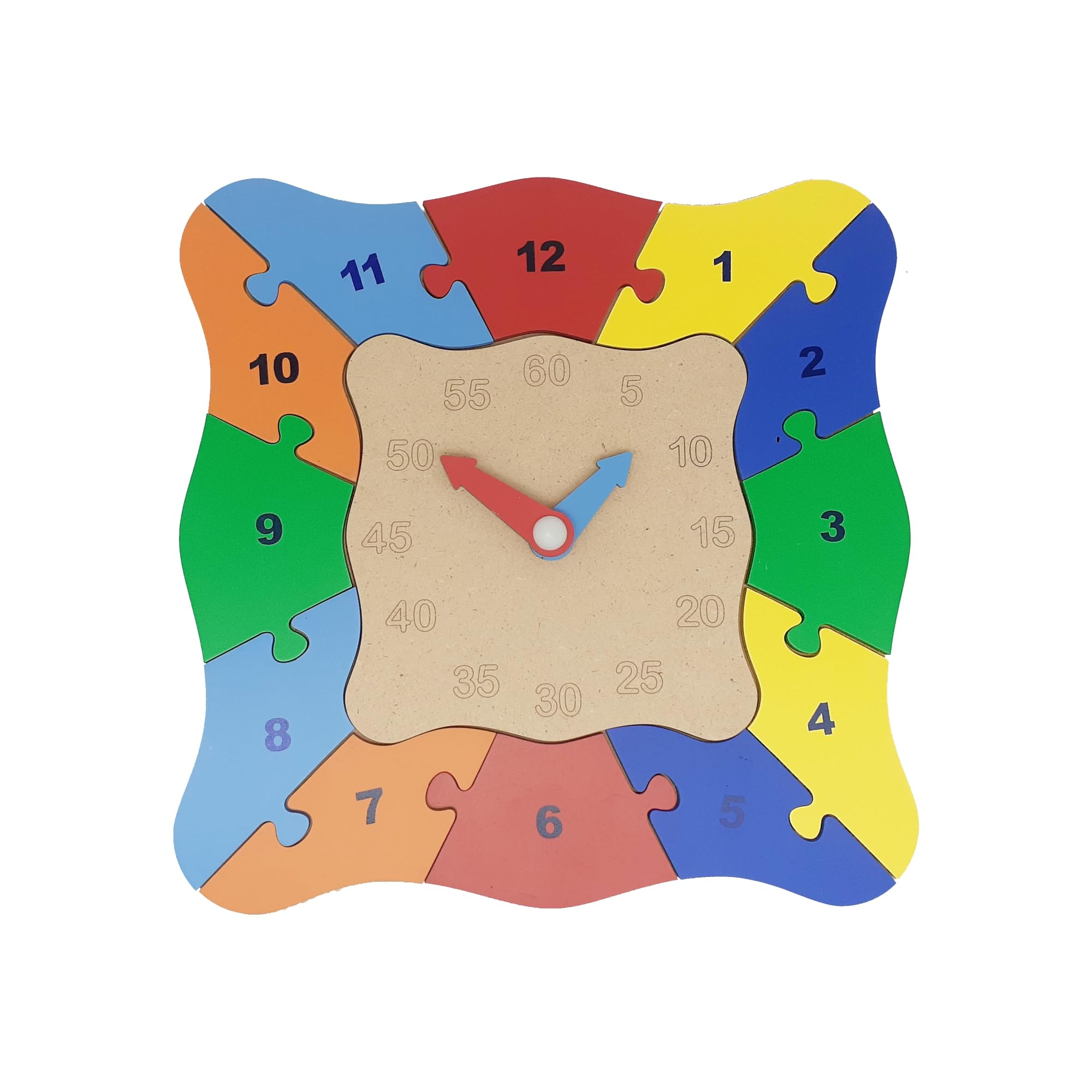Buy Tantrums Wooden Square Clock for Learning Shape Color Sorting ...