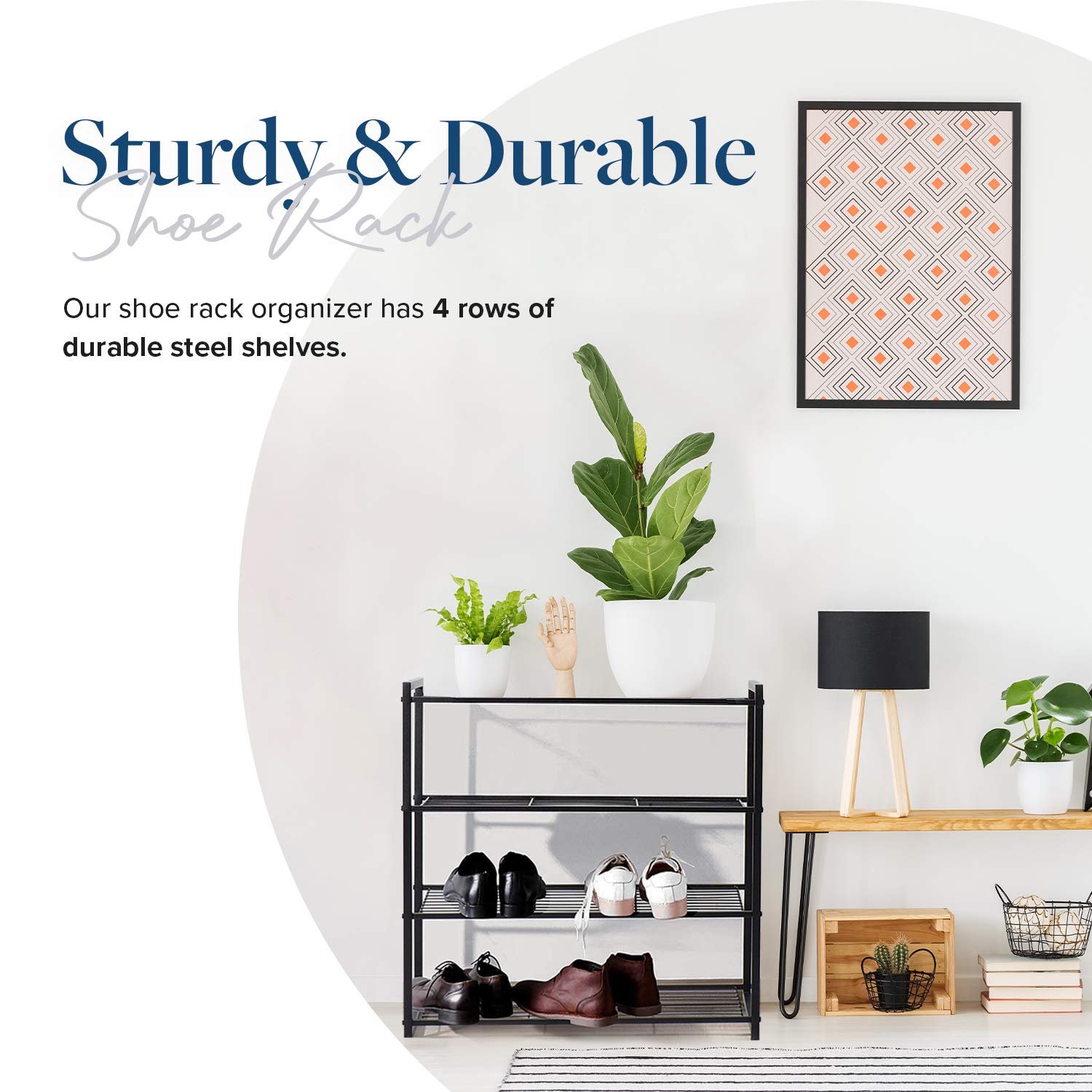 Buy Titan Mall Shoe Organizer Free Standing Shoe Rack 4-Tier Shoe Rack ...