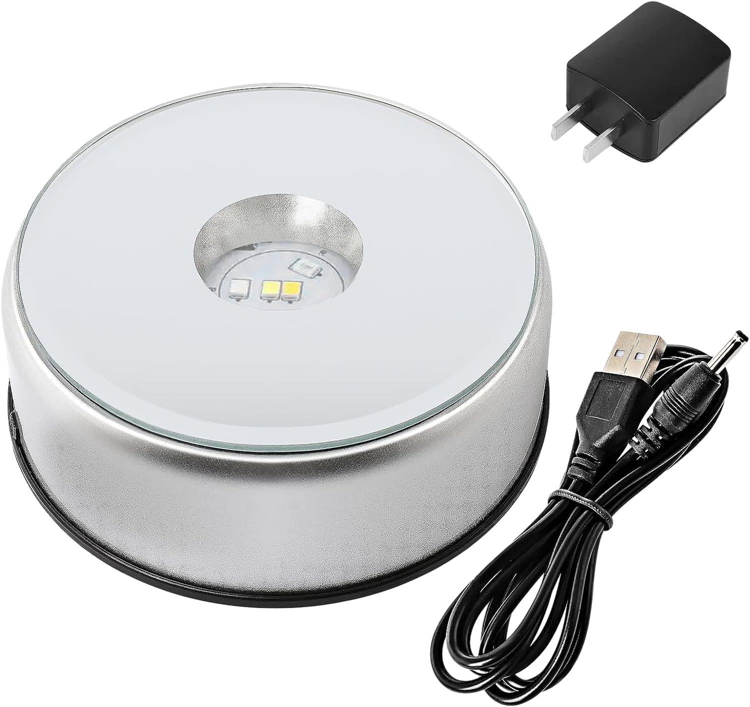 YWNYT 7 LED Display Base for Crystals Glass Art, Colorful Light ...