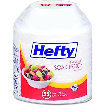 Amazon.com: Hefty Everyday Soak-Proof Foam Bowls, 12 Ounce, 50 Count : Everything Else
