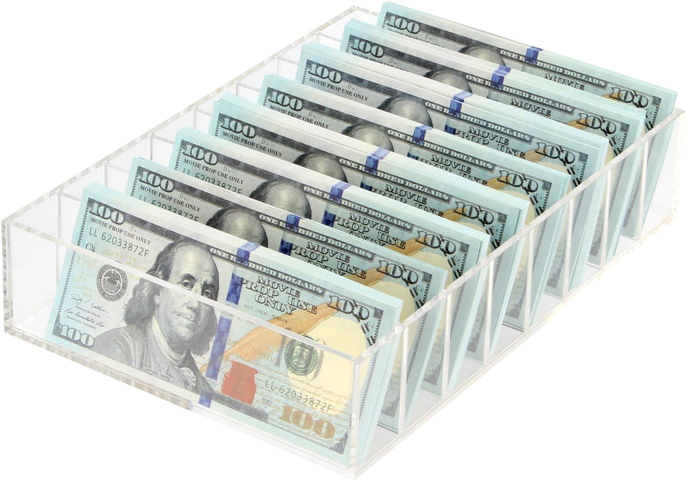 Amazon.com: KCGANI Large Acrylic Cash Organizer Tray, Clear Money Cash ...