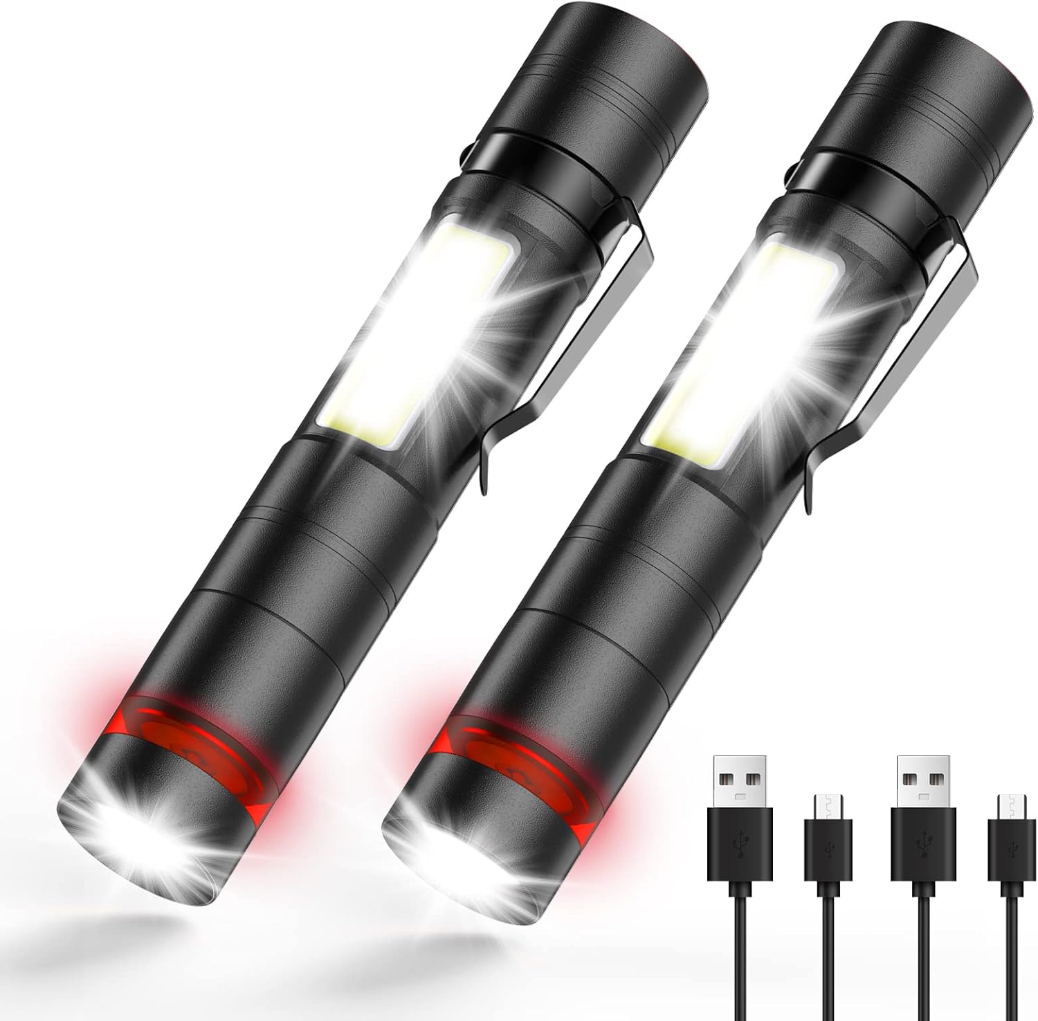 Lsnisni Pack of 2 Small LED Torches, 2000 Lumens Mini Flashlight ...