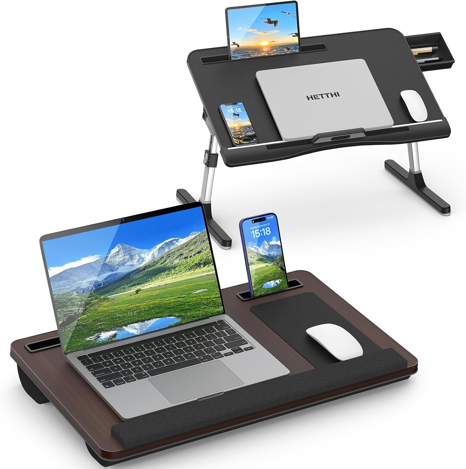 Amazon.com: HETTHI Home Office Lap Desks, Adujustable Laptop Bed Table ...