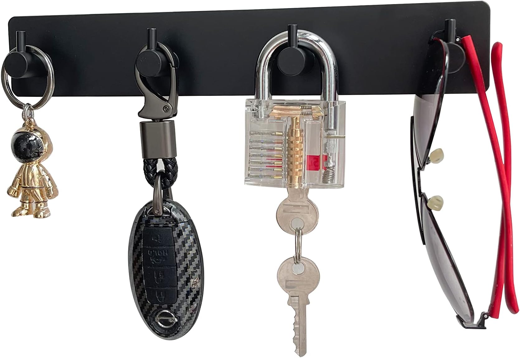 Amazon.com: AXBUS Wall Mounted Key Holder,4 Key Hooks for Wall ...