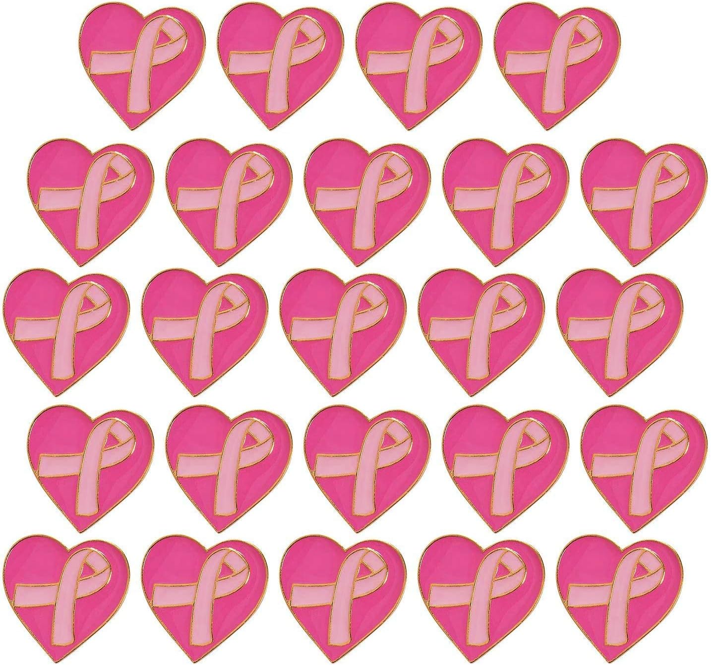 Amazon.com: 24 Breast Cancer Pin - Small 1 inch Pink Ribbon Breast ...