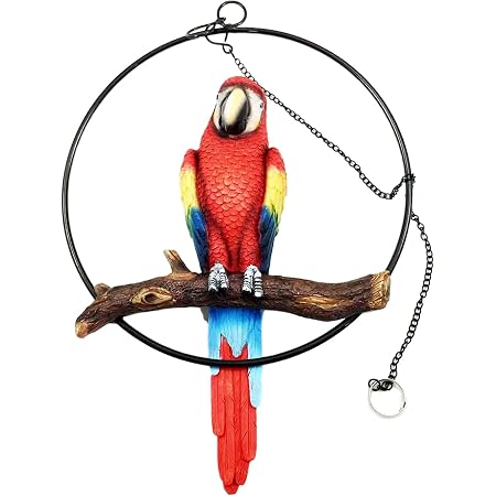 Amazon.com: Fafajoy Tropical Parrot Statue Sculpture Tropical Hanging ...