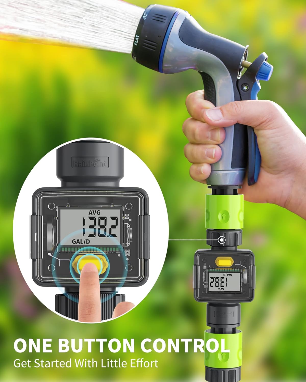 Buy RAINPOINT Water Meter, Water Flow Meter for Garden RV Hose, Measure ...