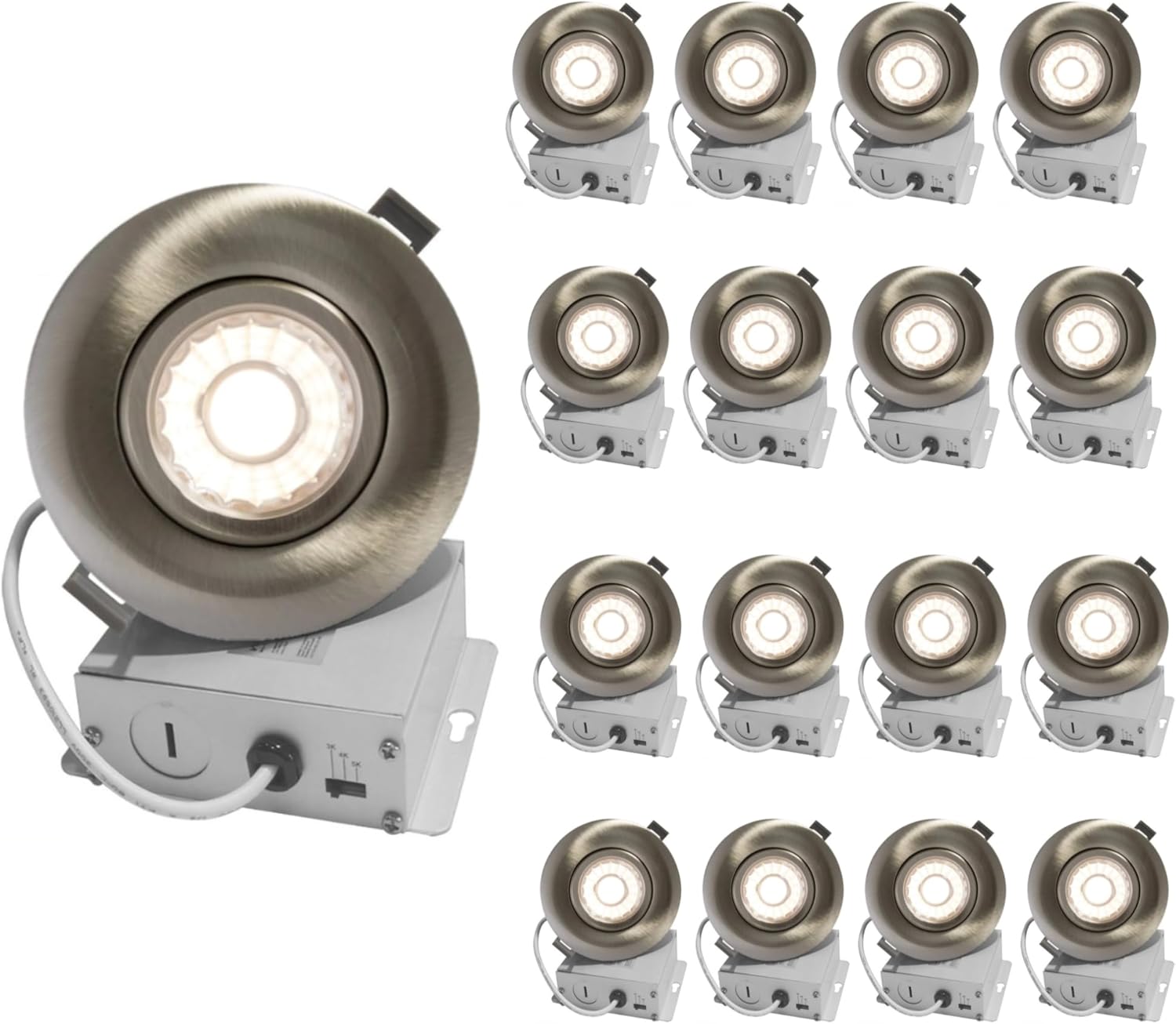 Votatec 4 Inch Gimbal LED Pot Lights, 10W,Dimmable, 3000K (Warm White ...