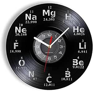Amazon.com: 30cm Vinyl Clock Chemical Element Periodic Table Vinyl ...