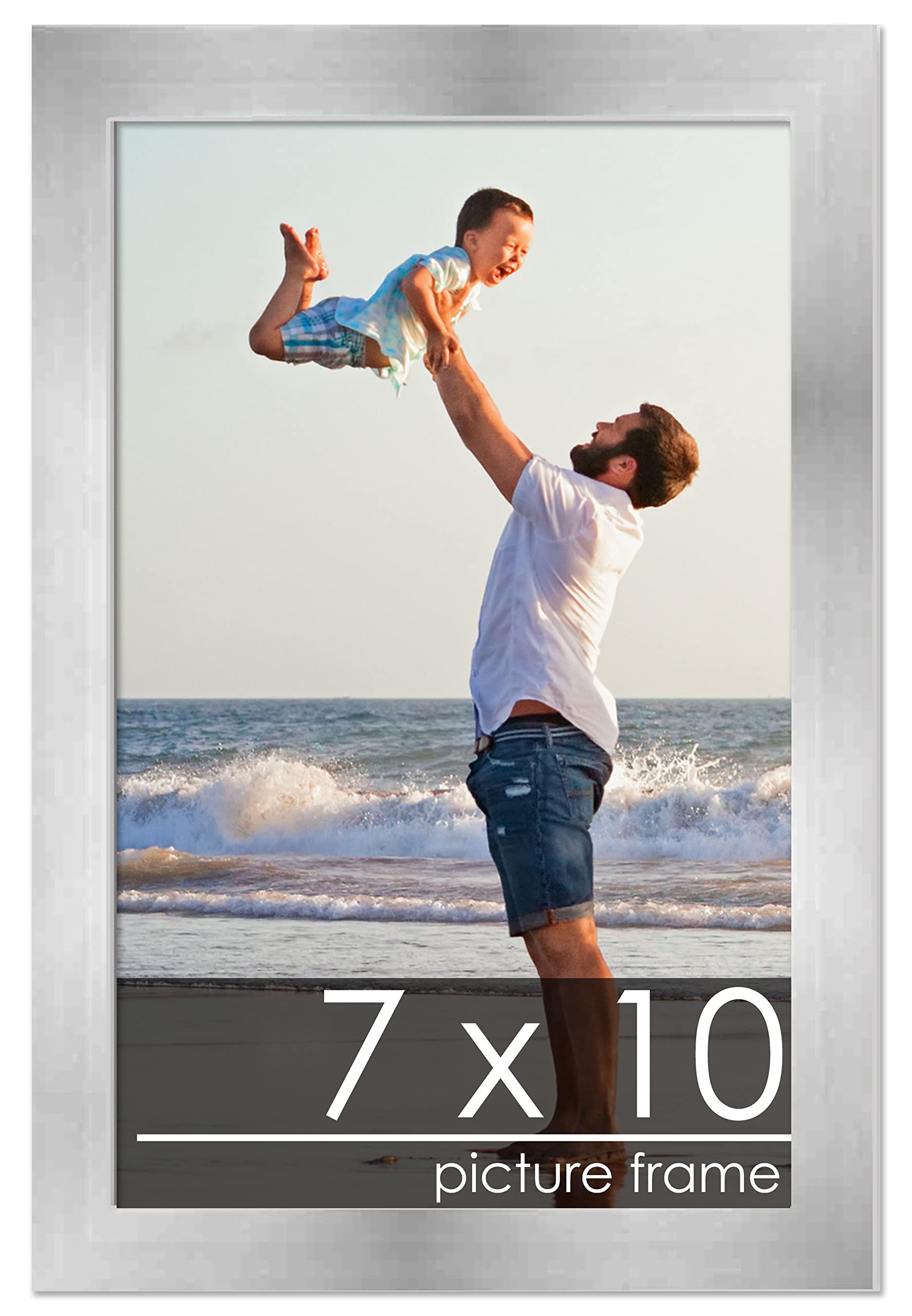 Amazon.com - 7x10 Frame Silver Pewter Picture Frame with UV Acrylic ...