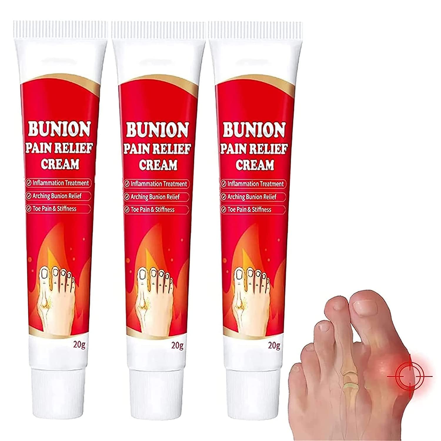 Buy 3Pcs Bunion Toe Stiffness Cream, Bunion Pain Cream for Joint Toe ...