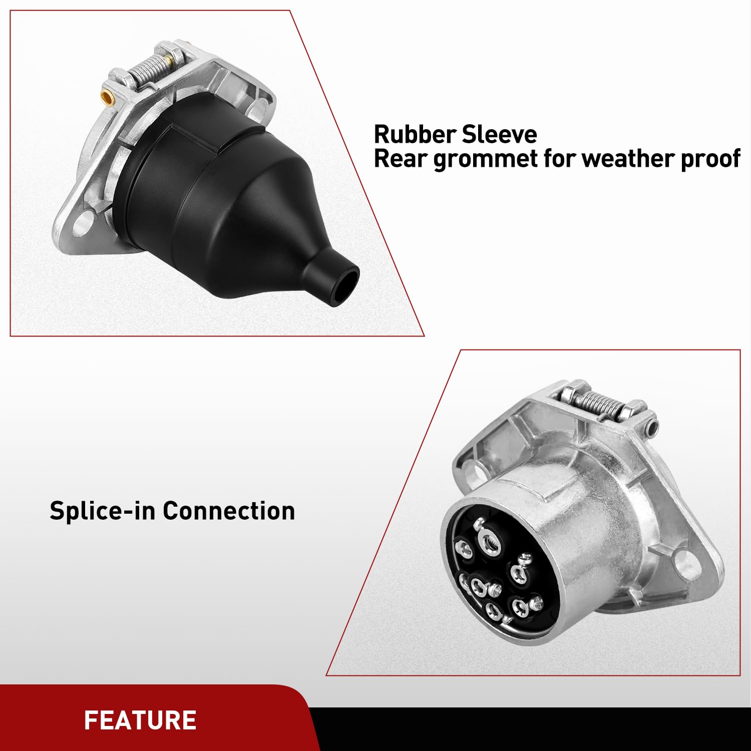 Snapklik.com : 7 Way RV Blade To 6 Way Wiring Adapter Plug Vehicle Side ...