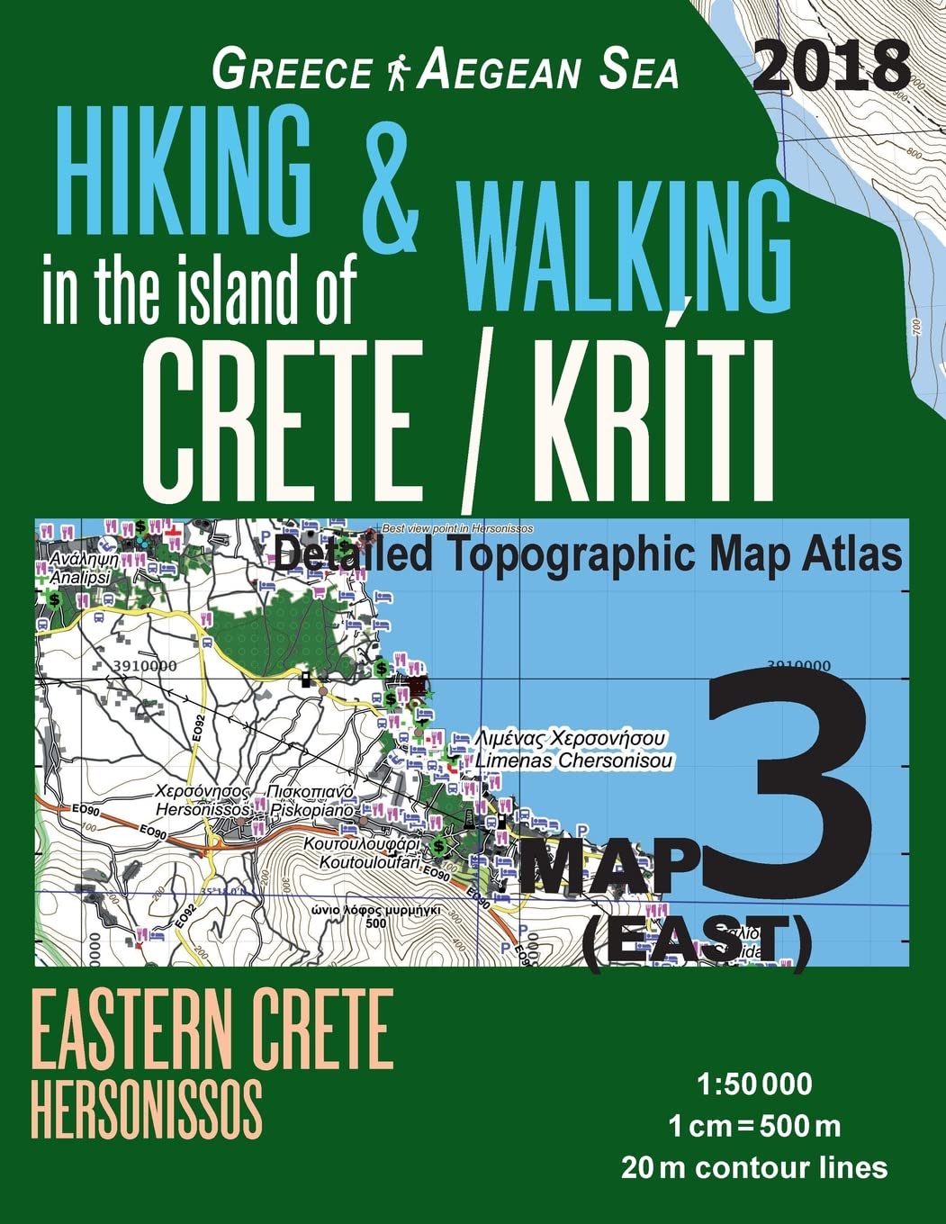 Hiking & Walking in the Island of Crete/Kriti Map 3 (East) Detailed ...