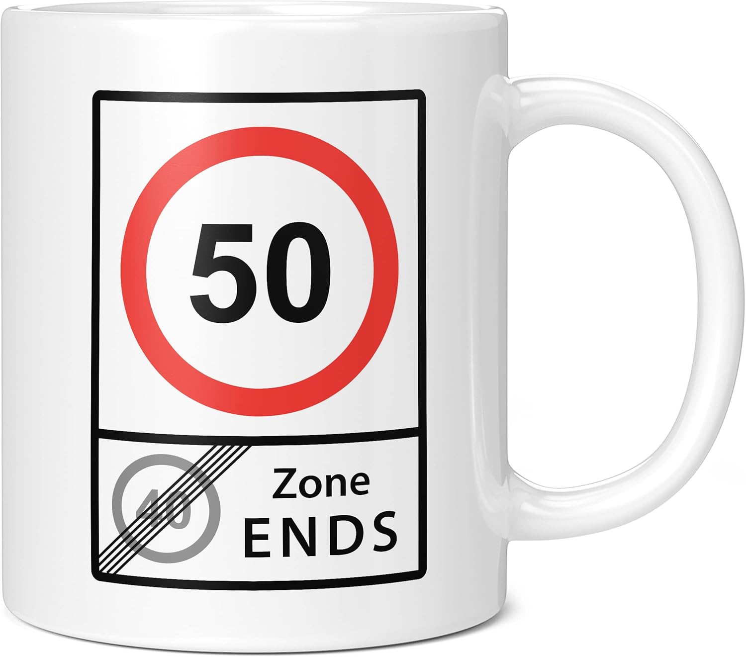 Mug Monster - Funny 50th Birthday Mug, 50 Speed Limit, 40 Zone Ends ...