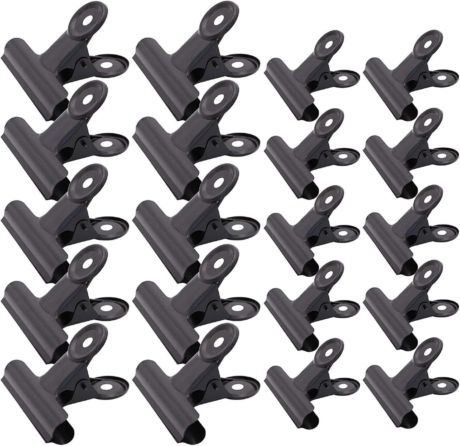 Black Bulldog Binder Paper Clips - 20Pcs Upgraded Bulldog Metal Clips ...